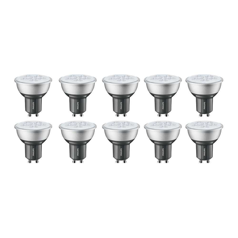 10 Pack Of Philips Master Value 4 3w 50w Led Dimmable Gu10 Bulb